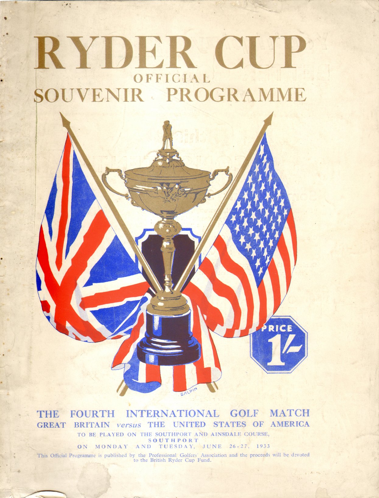 Histoire et collections : demandez le programme de la Ryder Cup (1927 ...