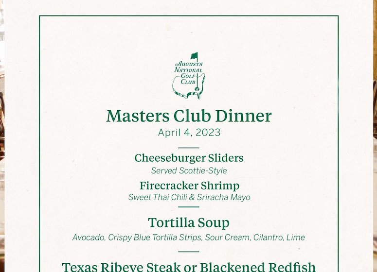 Menu d'inspiration texane pour le Dîner des Champions de Scottie ...
