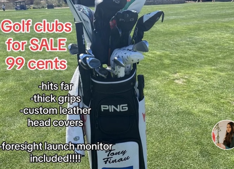 Pour rire, Madame Tony Finau met les clubs de son mari en vente pour 99 ...